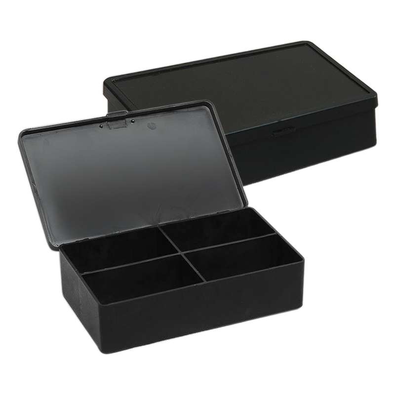 Compartmented Hinged Conductive Plastic Box 4/Cell, Cell Size 2-1/8x1-3 ...