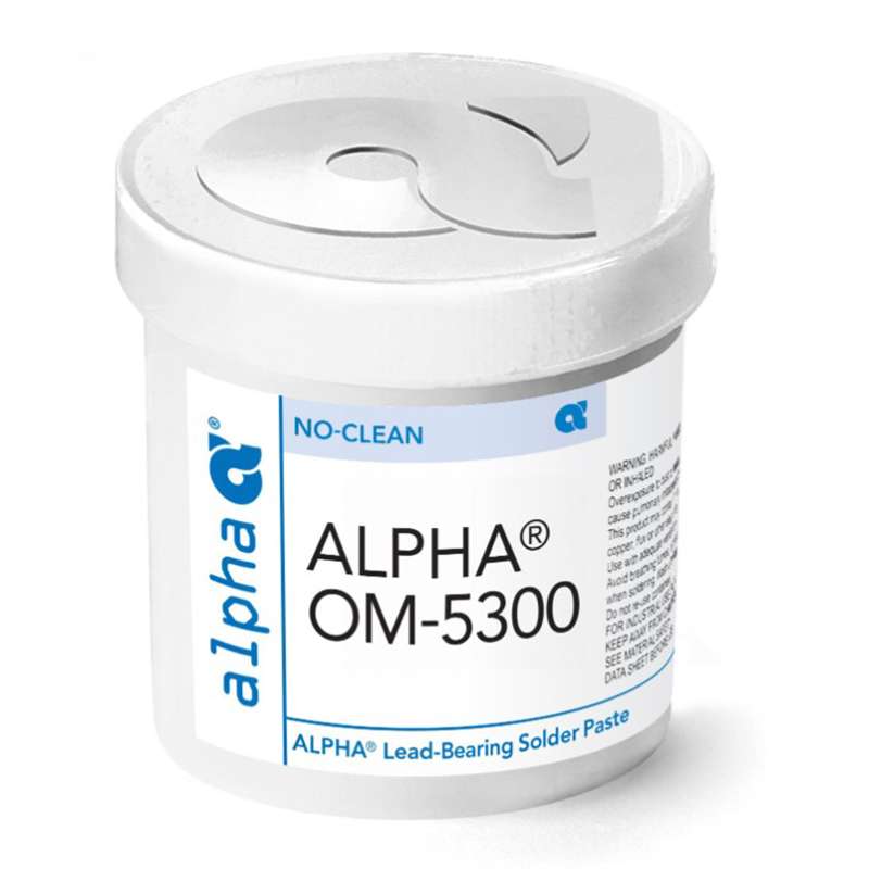 ALPHA OM-5300 No-Clean Tin-Lid Solder Paste, 62SN36PB2AG, 90-2-M17 ...