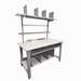Non-ESD Deluxe Adjustable Height Packing Bench with Uprights, Gray ...