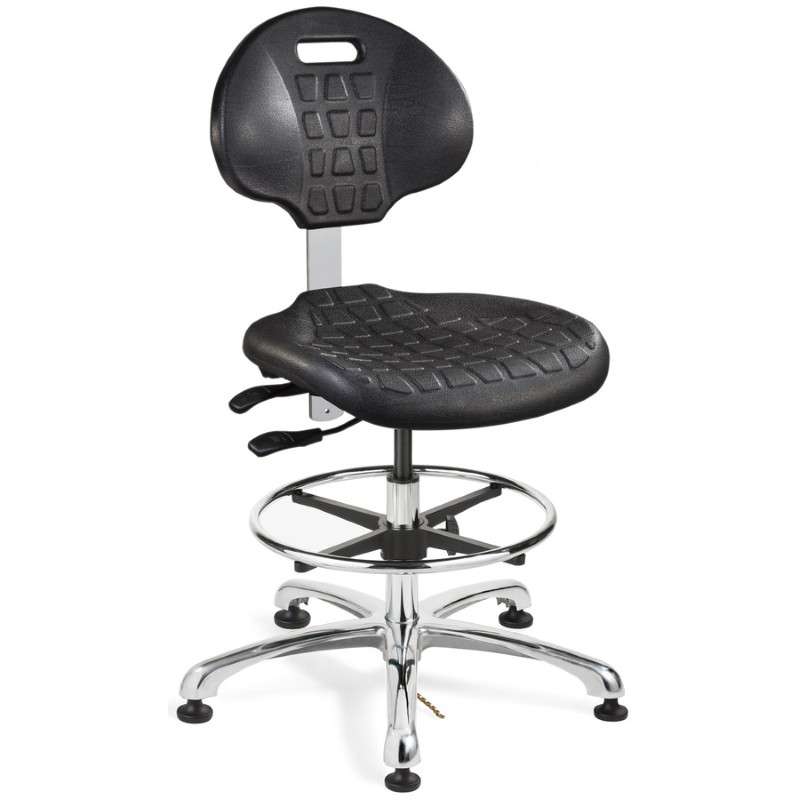 Everlast ESD Black Polyurethane Chair, Delux Tilt, Polished Aluminum ...