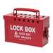 13 Lock Portable Metal Lock Box, Red, 6"H x 9"W x 3.5"D