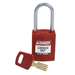 SafeKey Compact Nylon Padlock, Keyed Different, Red, 1" Aluminum Shackle