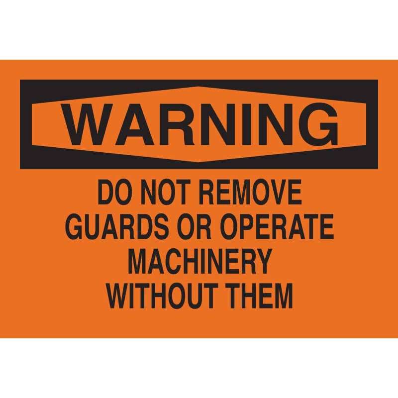 Warning Machine and Operational Sign, 7 X 10"