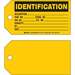 IDENTIFICATION Paper Tag, Inventory, 3 x 5.75 Black on Yellow, 100 per Pack