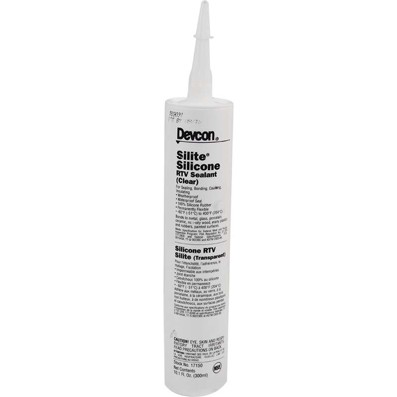 Devcon® Silite® RTV Silicone Sealant, 10.3 oz Cartridge, Clear