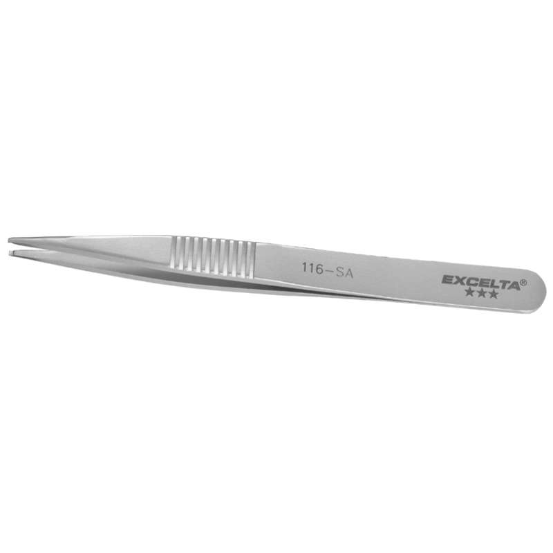 Excelta 116-SA - Stainless Steel Tweezers, SMD Paddle, 4.25"