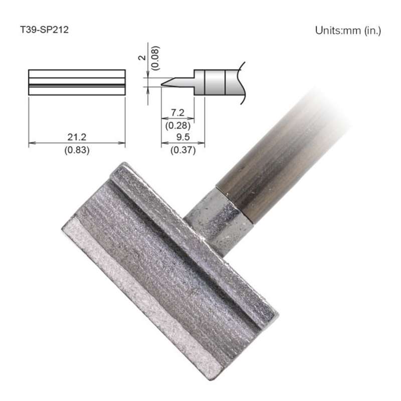 T39 Series Soldering Tip, Blade, 21.2mm, FX-9701/9702