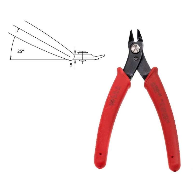 Cutter, Micro, 25 Deg. Angle, Flush Cut, Long Handles, 16 AWG Max Cut ...