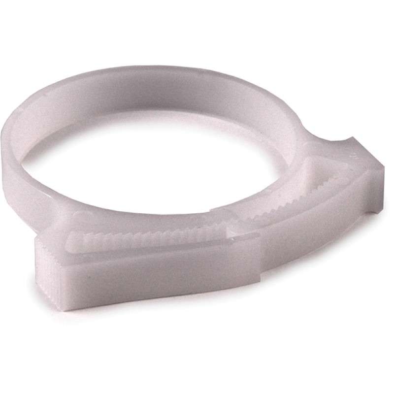 Snapper Hose Clamp, 1.62 - 1.89" Bundle Diameter, Pom, White, 500/Package