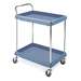 Deep Ledge 2-Shelf Utility Cart with Microban, Blue, 20" x 30"