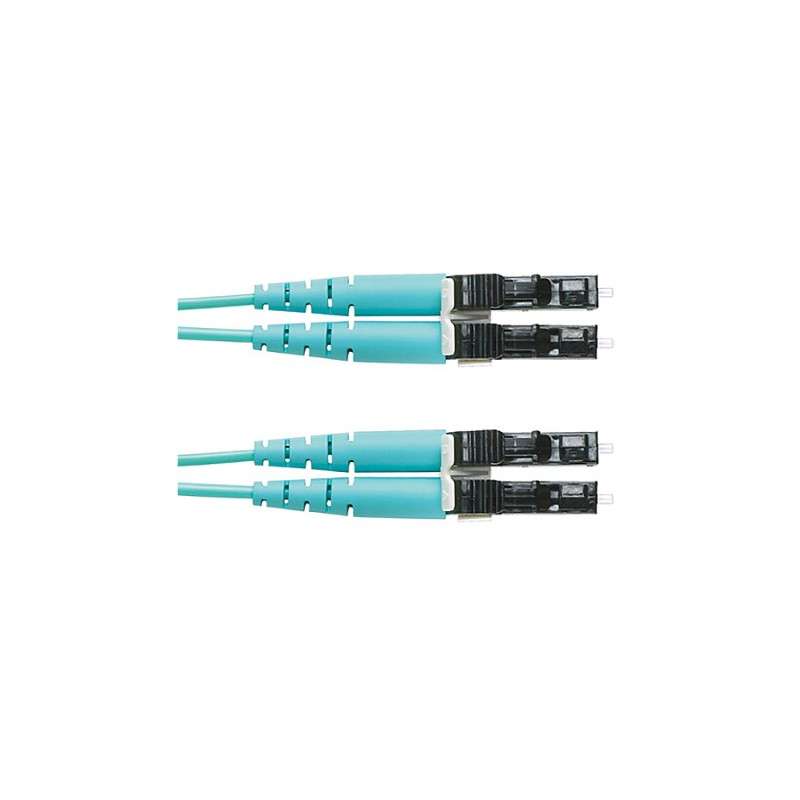 Opti-Core 2 Fiber Patch Cord, OM3, LC Duplex, Aqua, 20m OAL