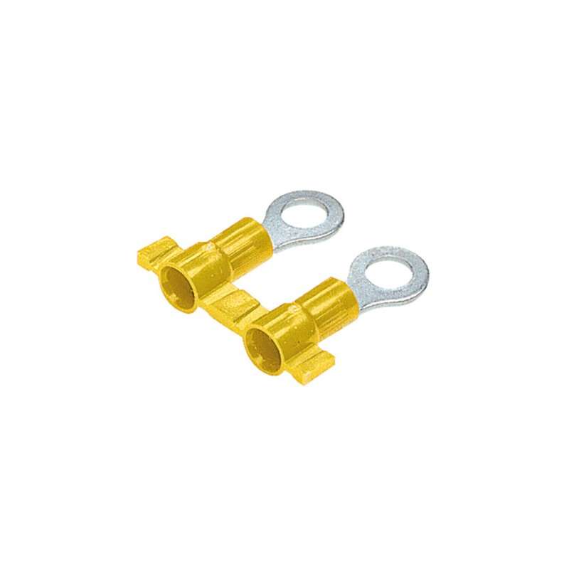 Ring Terminal, Vinyl Insul, 600V, 12-10AWG, #8 Stud, Yellow, Reel/2000Pcs