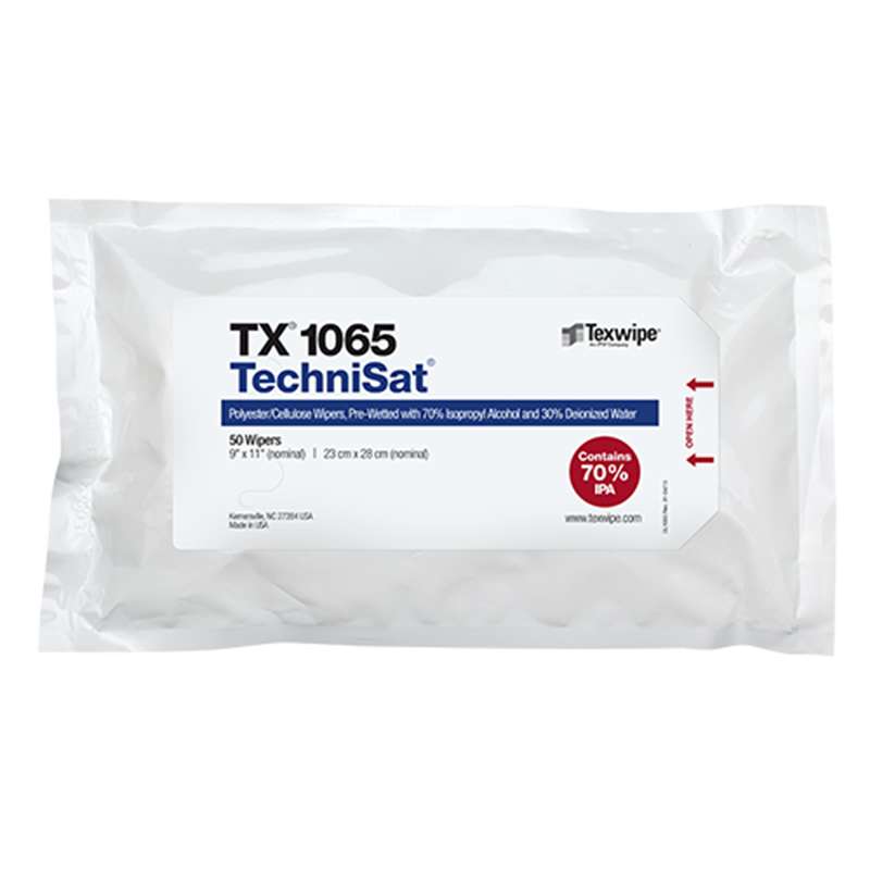 Texwipe TX1065 Cleanroom 70 IPA Wipes 9x11