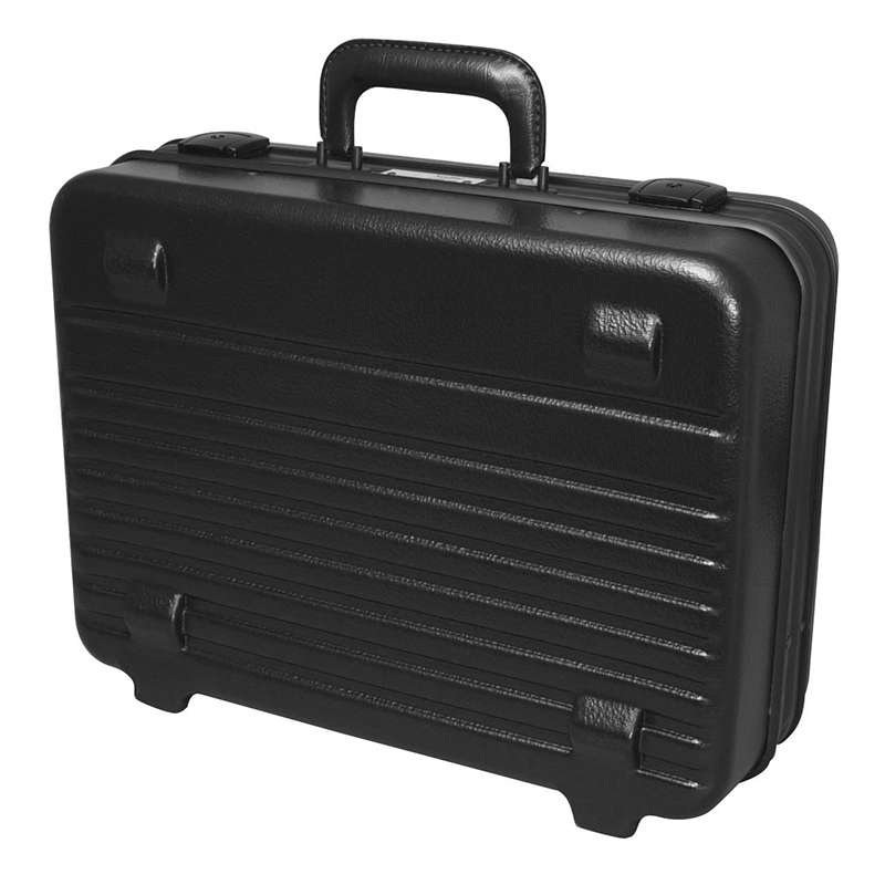 Black Polyethylene Attache Tool Case with Handle and Wheels, 18" x 15 ...